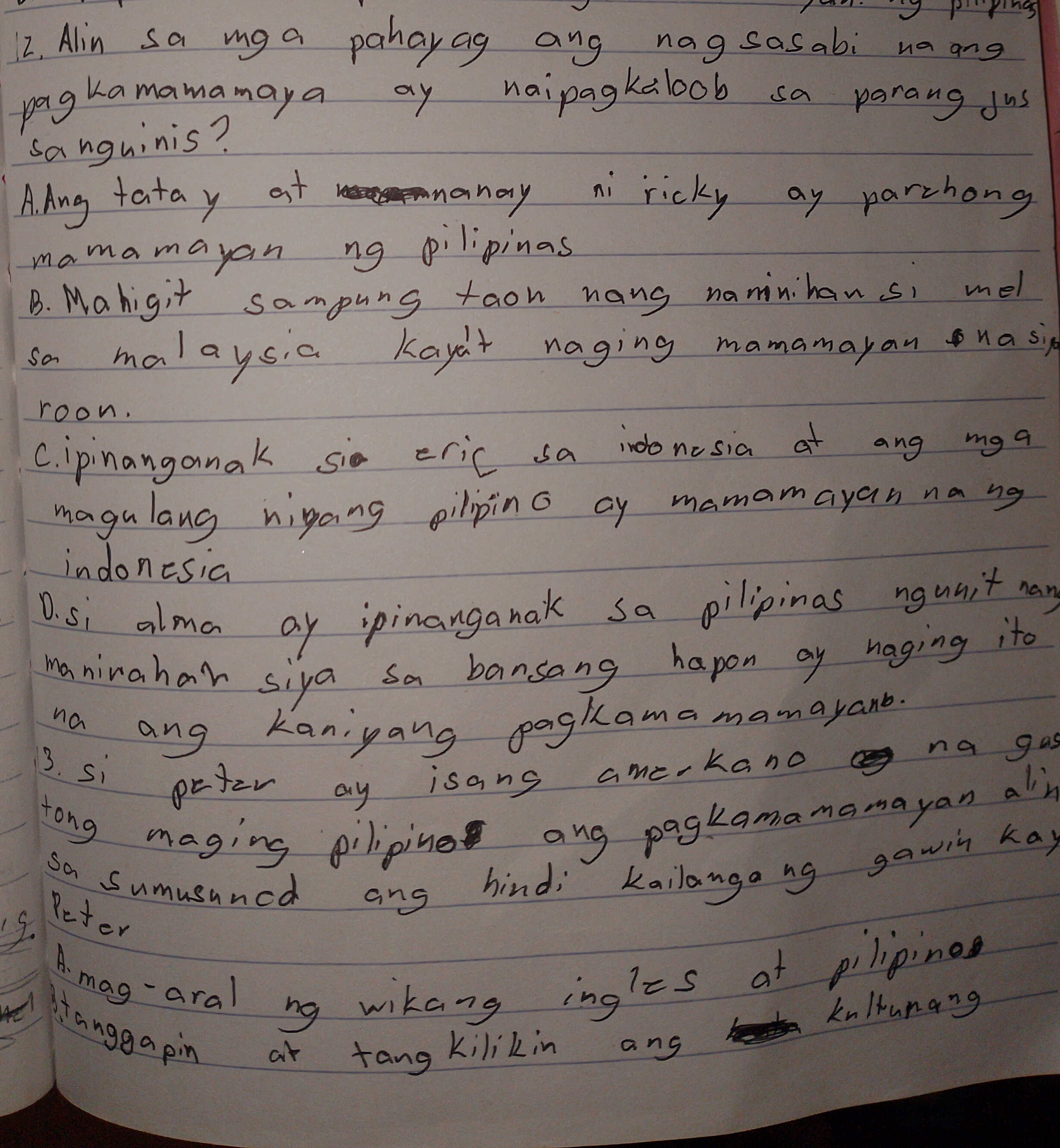 12. Alin sa mga pahayag ang nagsasabi na ang | StudyX