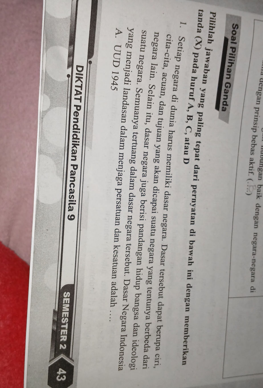 Soal Pilihan Ganda Pilihlah jawaban yang | StudyX