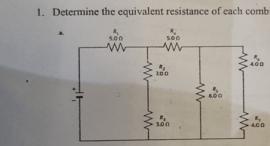 1. Determine the equivalent resistance of | StudyX