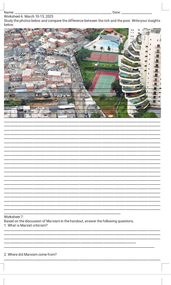 Worksheet 6: March 10-15, 2025 Study the | StudyX