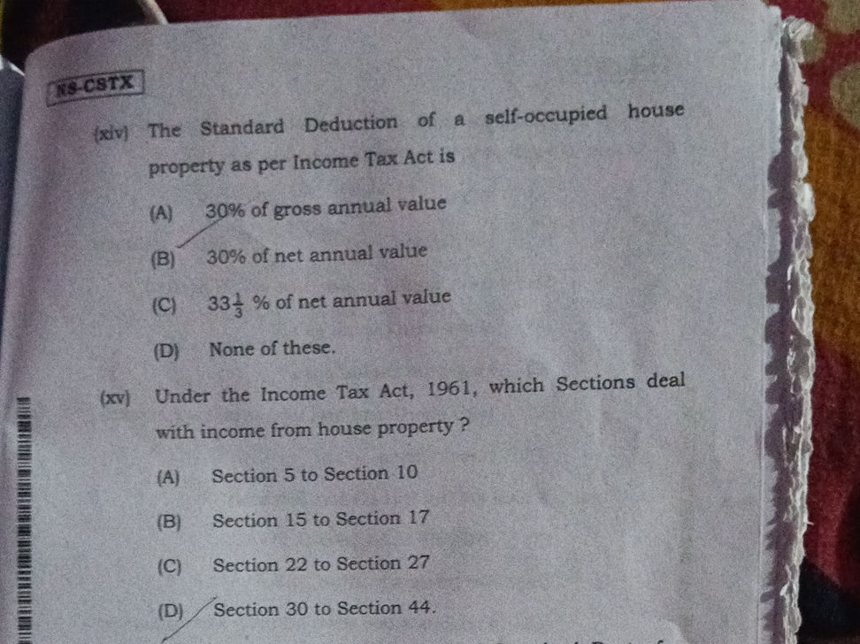 (xiv) The Standard Deduction of a | StudyX