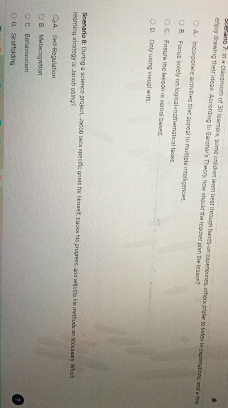 Scenario 7: In a classroom of 30 learners, | StudyX