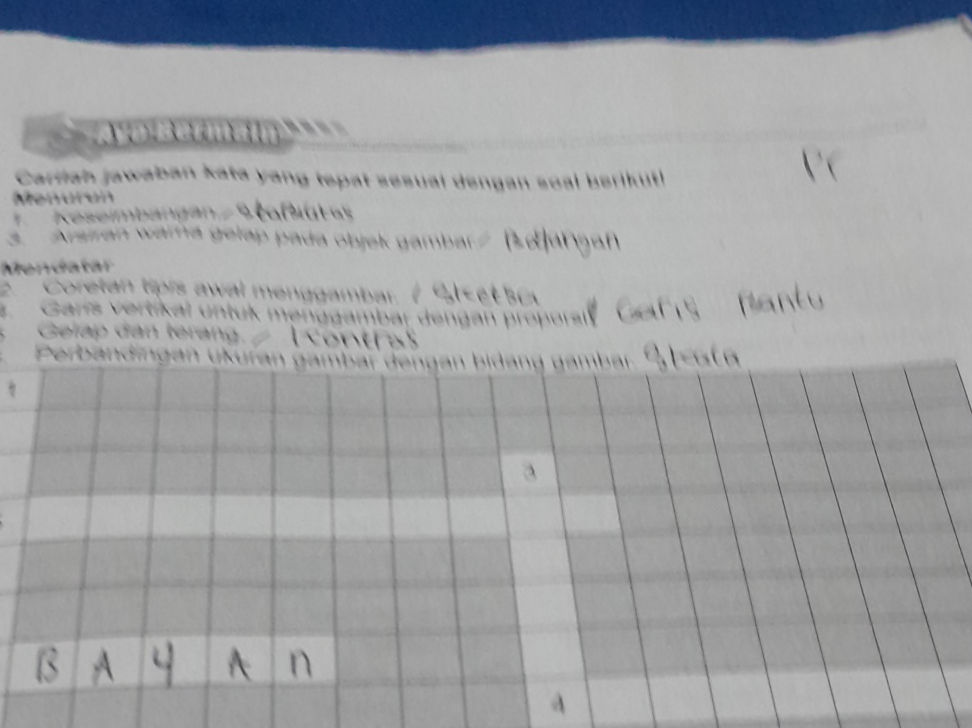 Carilah jawaban kata yang tepat sesuai | StudyX