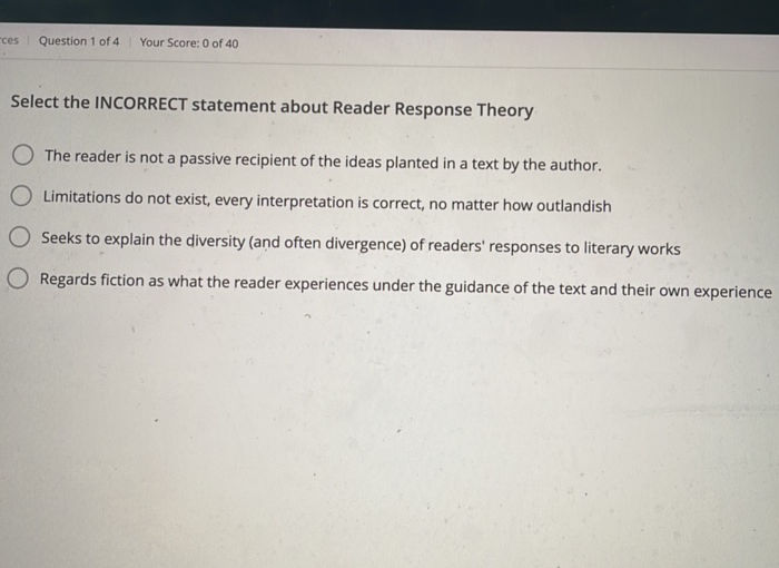 Select the INCORRECT statement about Reader | StudyX