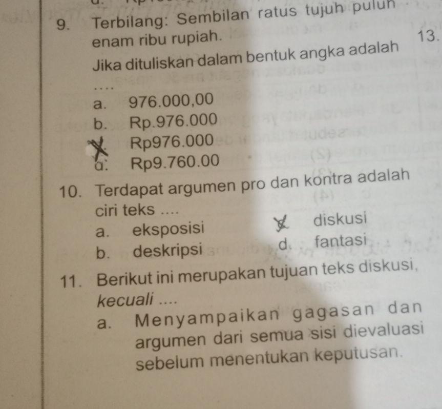 9. Terbilang: Sembilan ratus tujuh puluh | StudyX