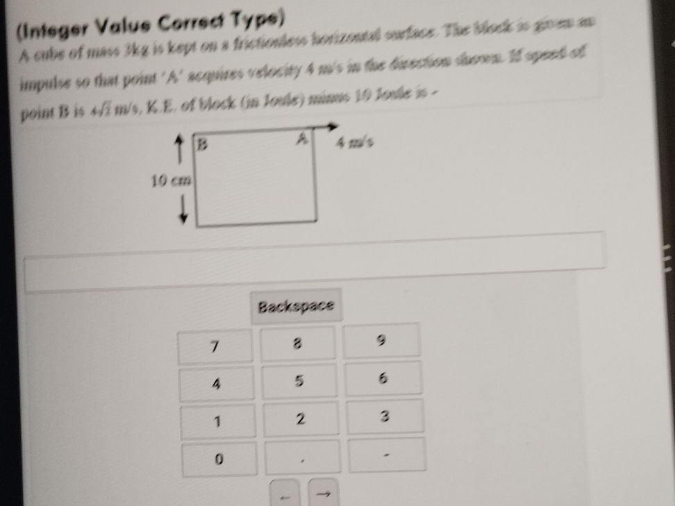 A cube of mass 3kg is kept on a frictionless | StudyX