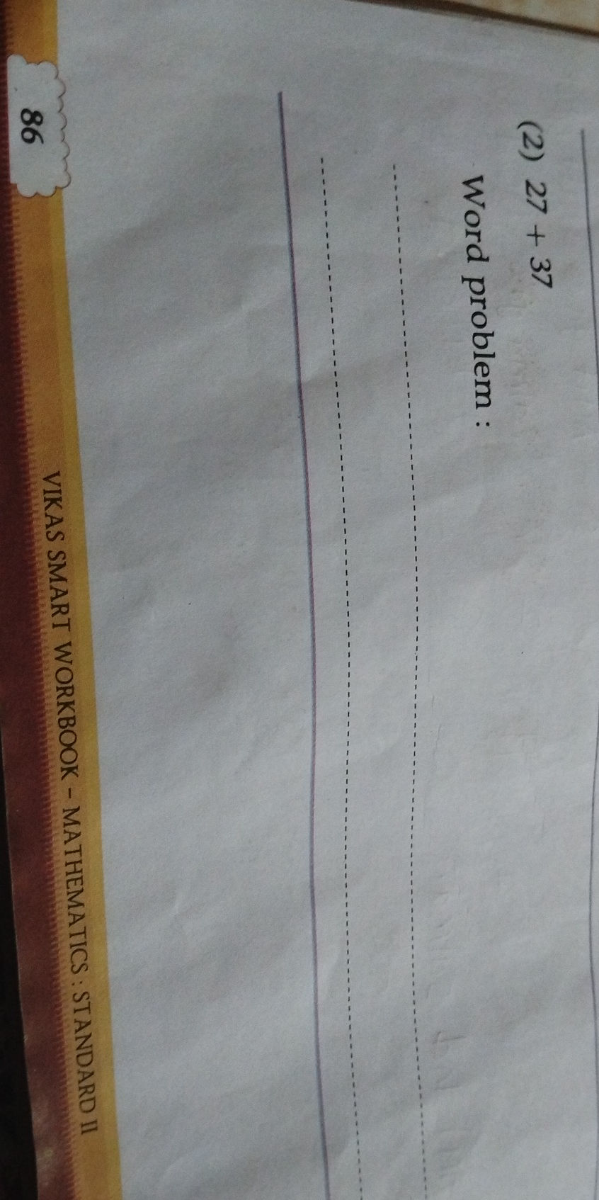 Addition word problem: 27 + 37 | StudyX