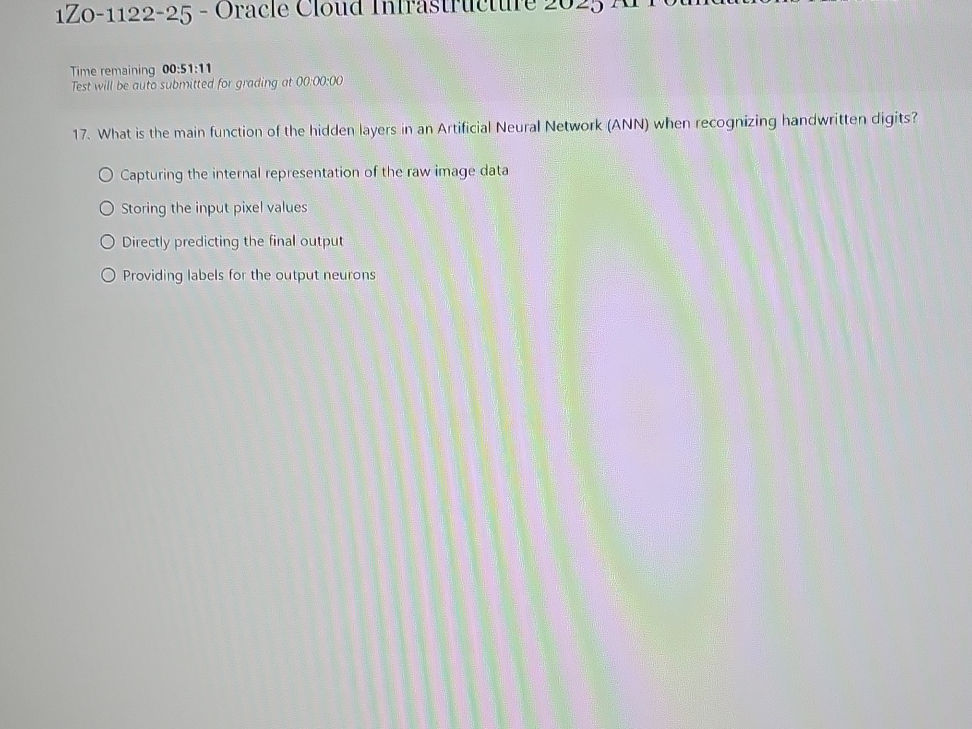 17. What is the main function of the hidden | StudyX