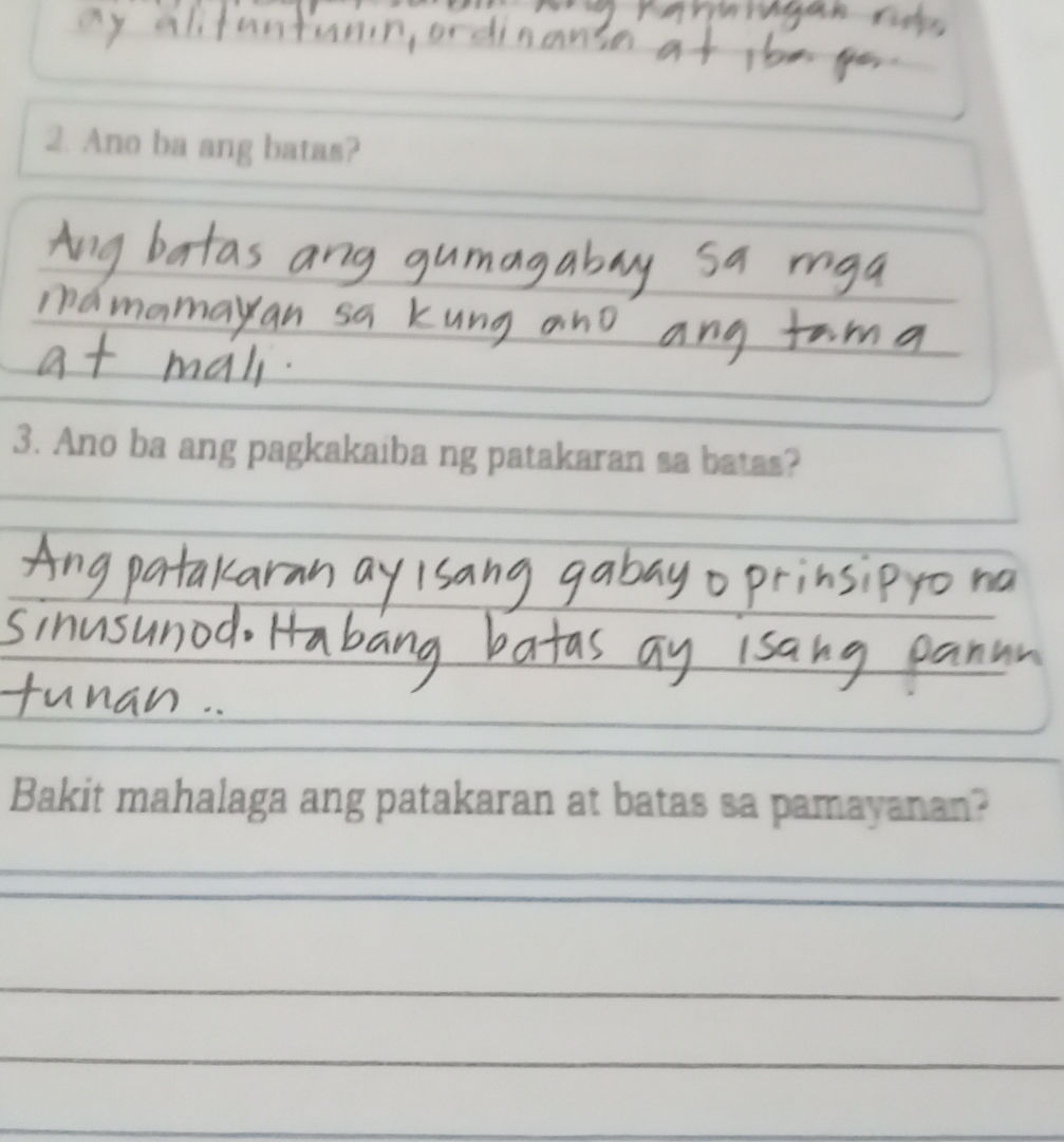 2. Ano ba ang batas? Ang batas ang | StudyX