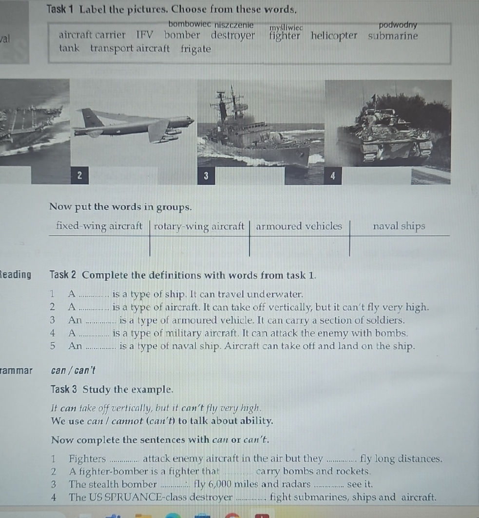 Task 1 Label the pictures. Choose from these | StudyX