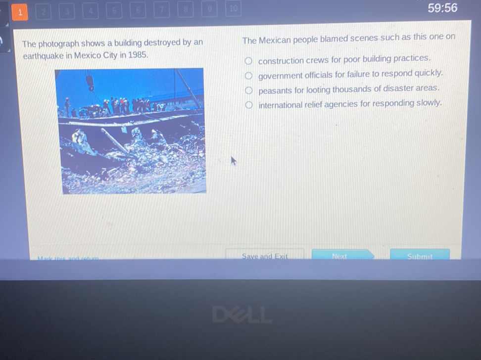 The photograph shows a building destroyed by | StudyX