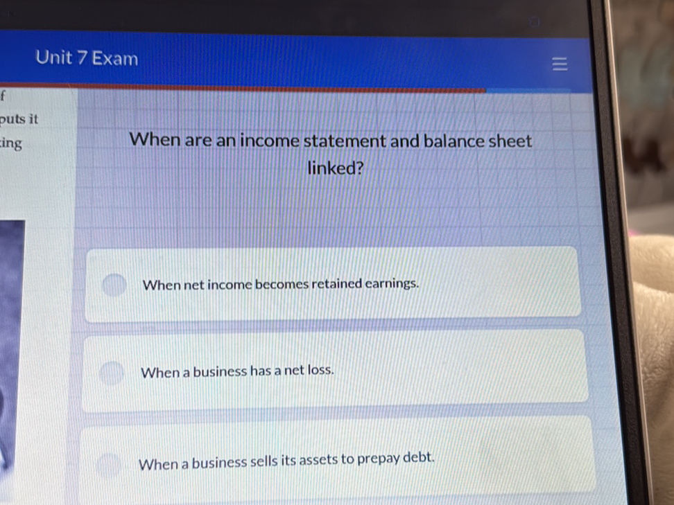 When are an income statement and balance | StudyX