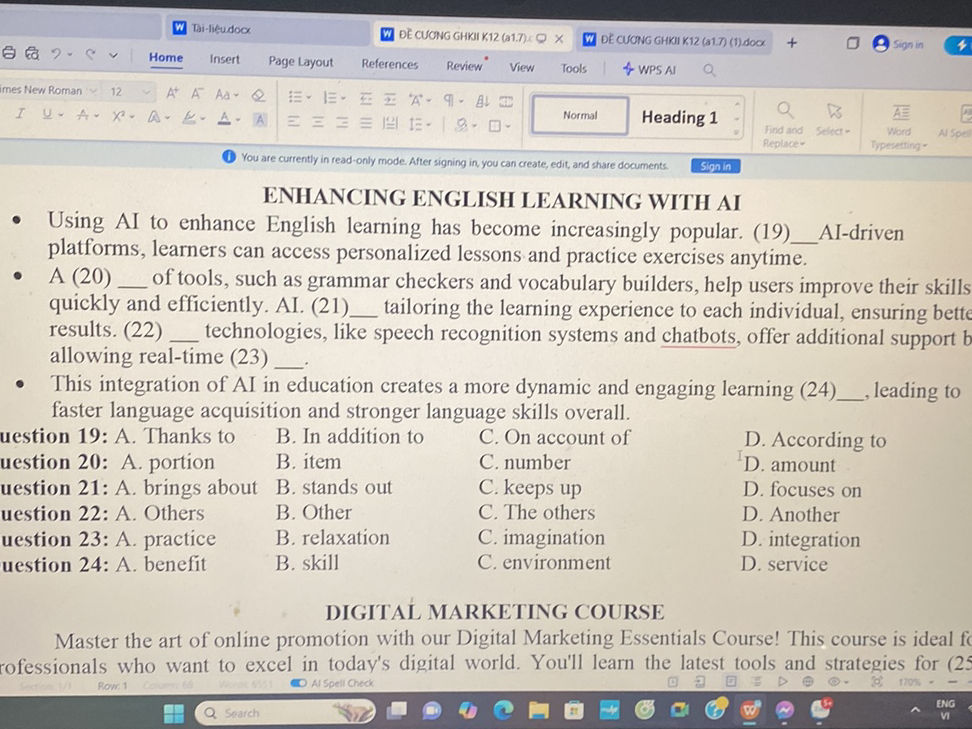 Using AI to enhance English learning has | StudyX