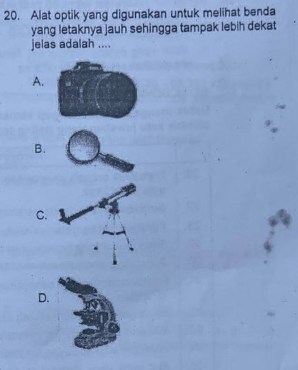20. Alat optik yang digunakan untuk melihat | StudyX
