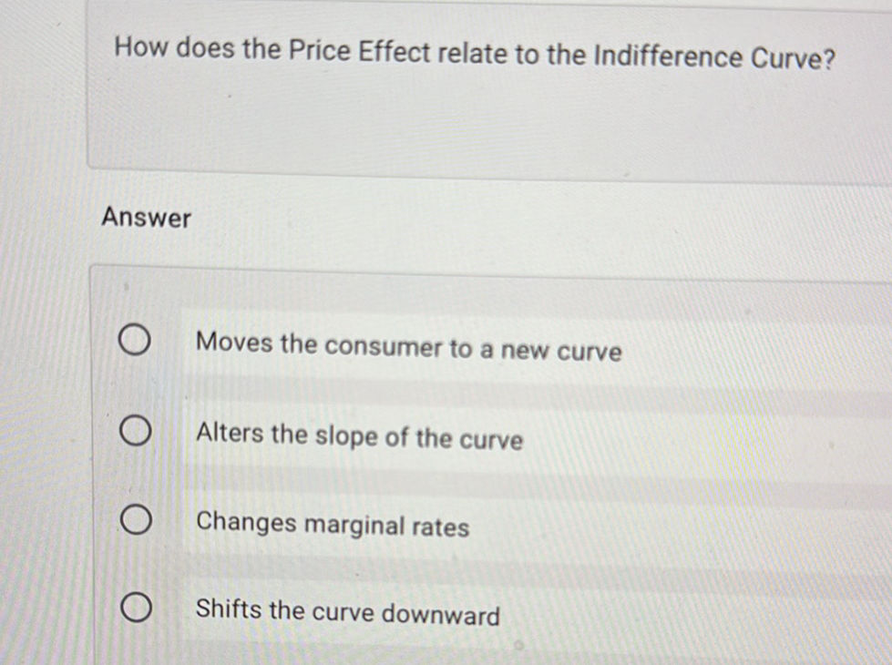 How does the Price Effect relate to the | StudyX