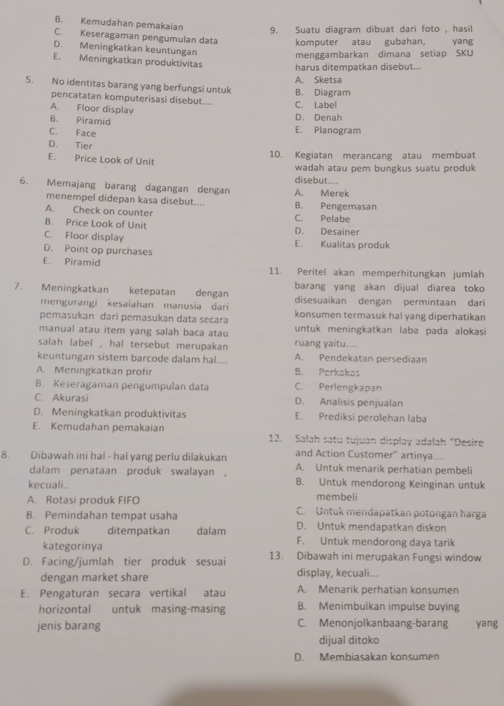 5. No identitas barang yang berfungsi untuk | StudyX