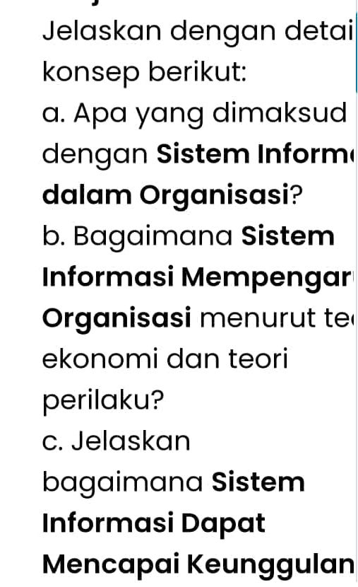 Jelaskan dengan detail konsep berikut: a. | StudyX