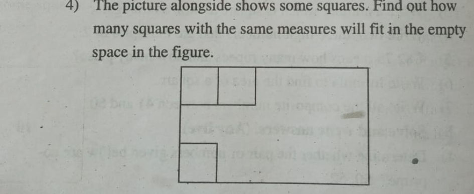 4) The picture alongside shows some squares. | StudyX