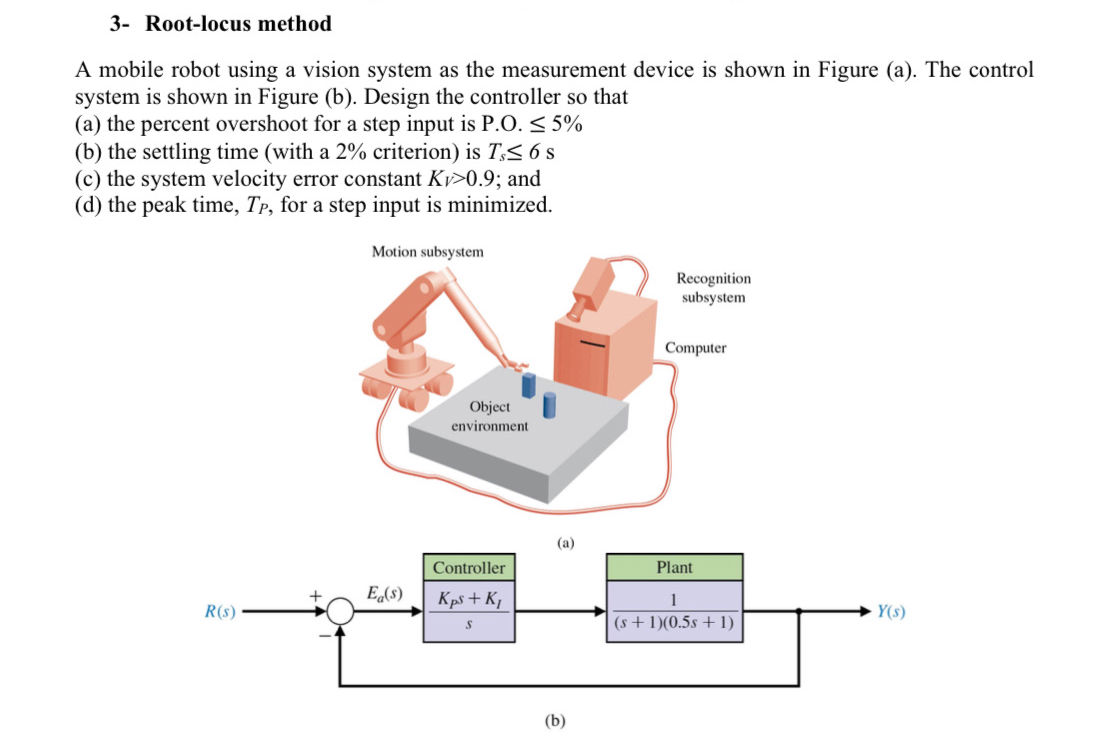 3- Root-locus method A mobile robot using a | StudyX