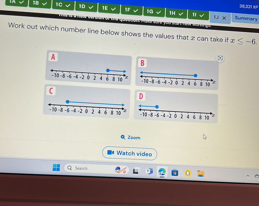 Work out which number line below shows the | StudyX