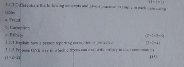 3.1.3 Differentiate the following concepts | StudyX