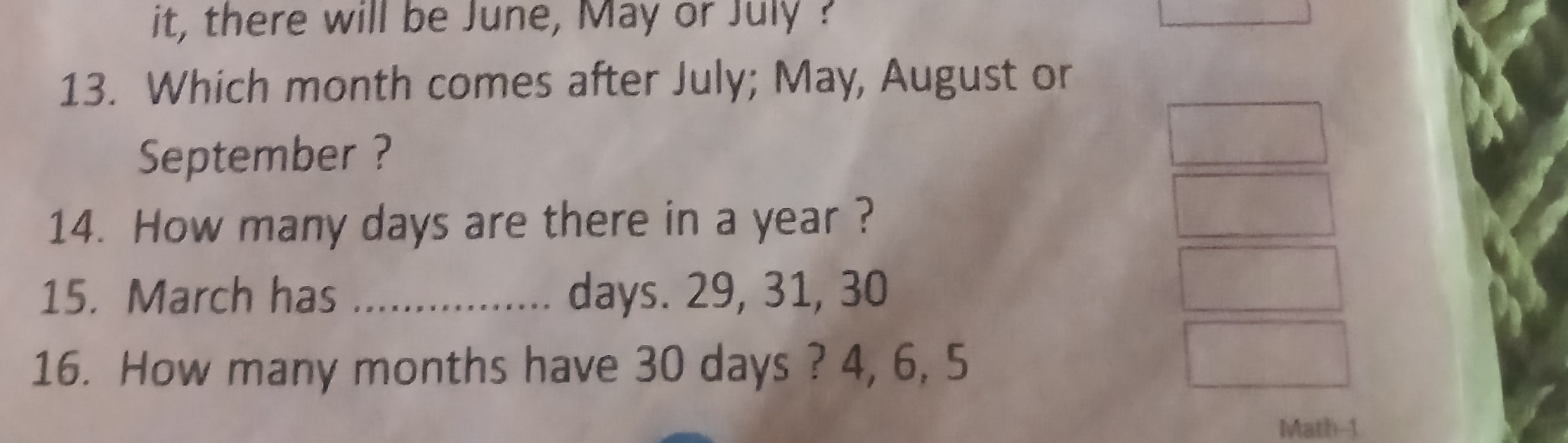 13. Which month comes after July; May, | StudyX