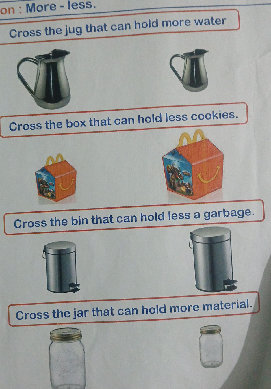 Cross the jug that can hold more water | StudyX