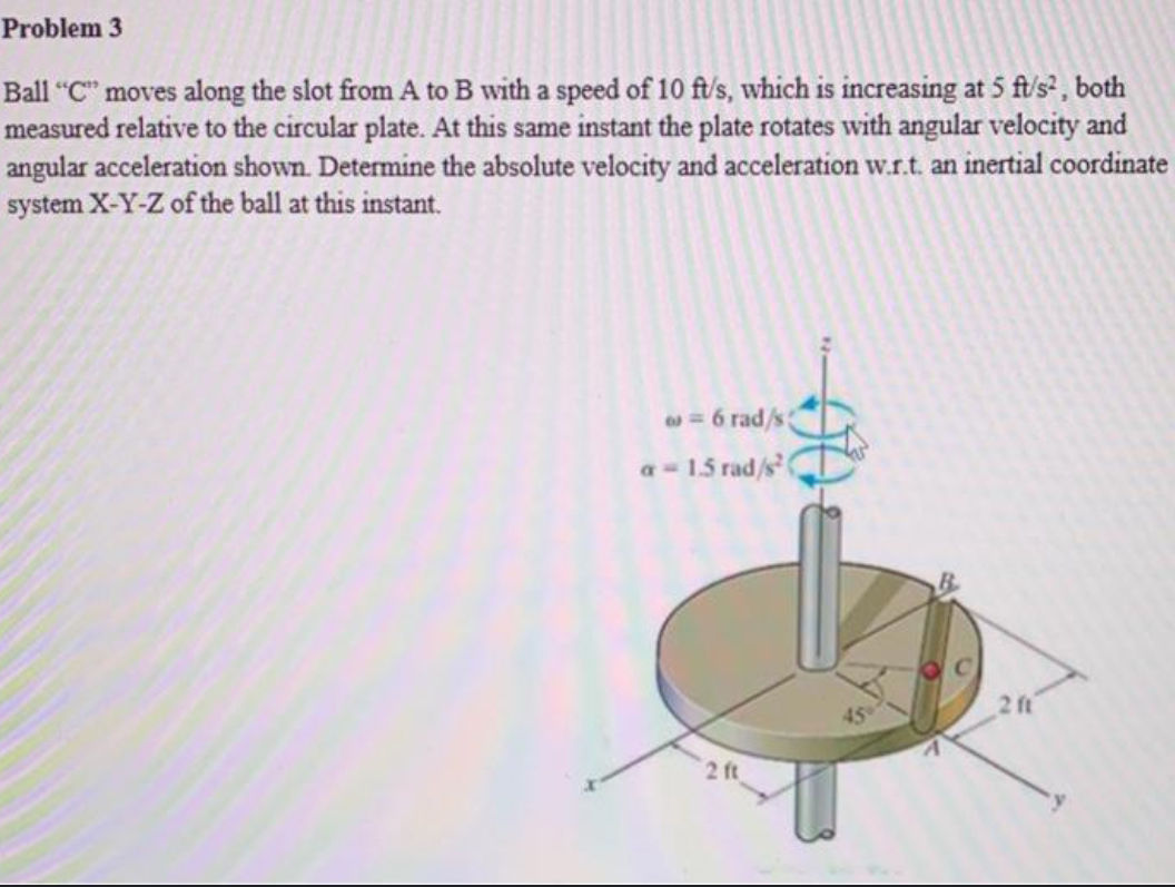 Problem 3 Ball "C" moves along the slot | StudyX