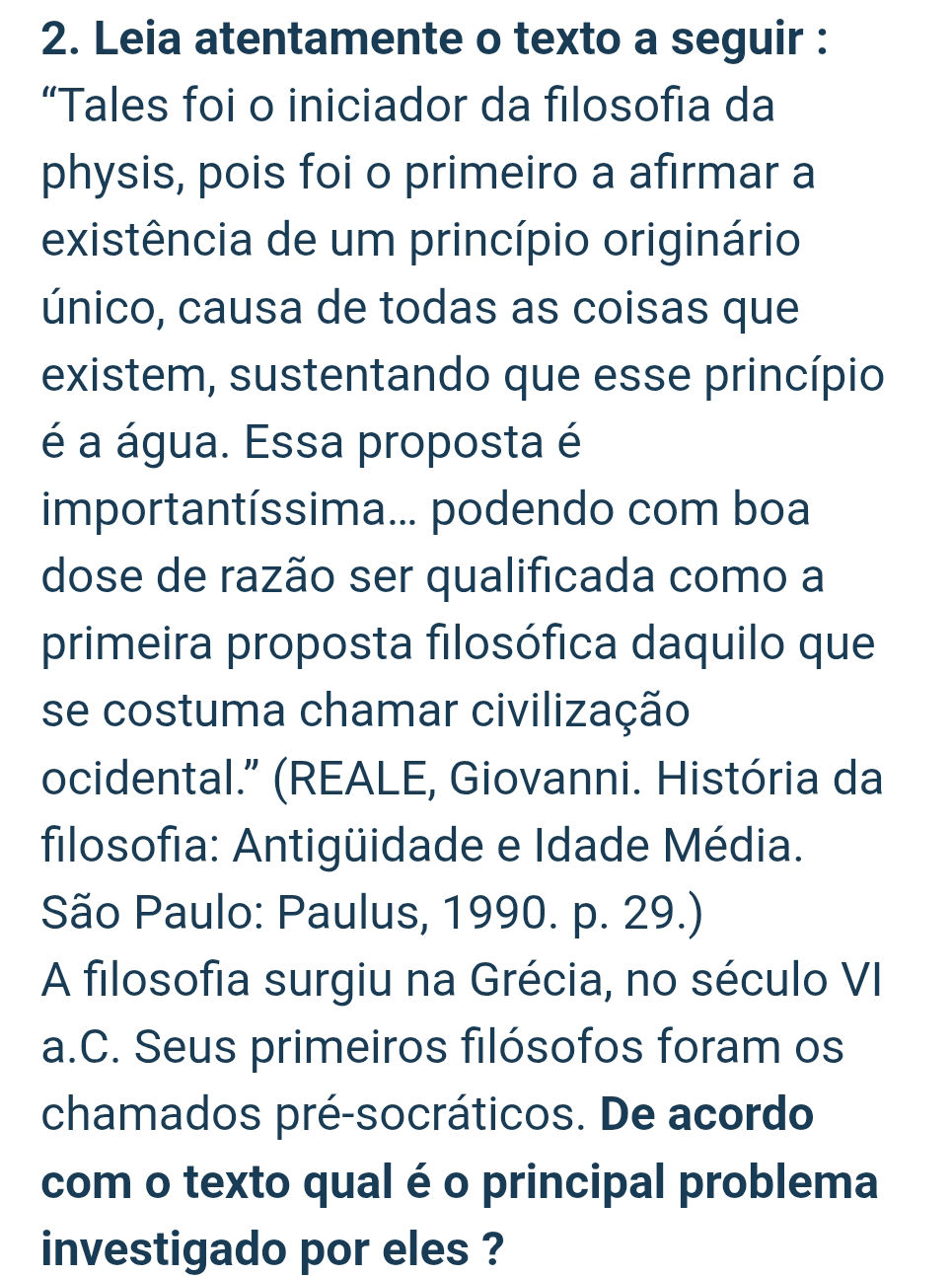 2. Leia atentamente o texto a seguir : | StudyX