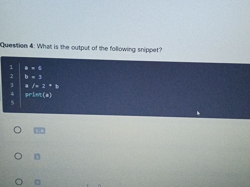 Question 4: What is the output of the | StudyX