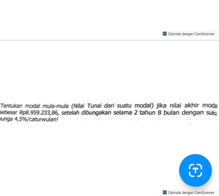 Tentukan modal mula-mula (Nilai Tunai dari | StudyX