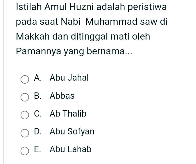 Istilah Amul Huzni adalah peristiwa pada | StudyX