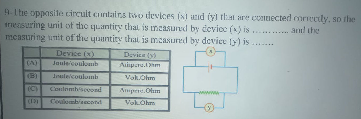 9-The opposite circuit contains two devices | StudyX