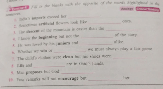 Exercise-4 Fill in the blanks with the | StudyX