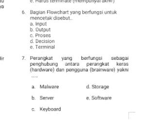 6. Bagian Flowchart yang berfungsi untuk | StudyX