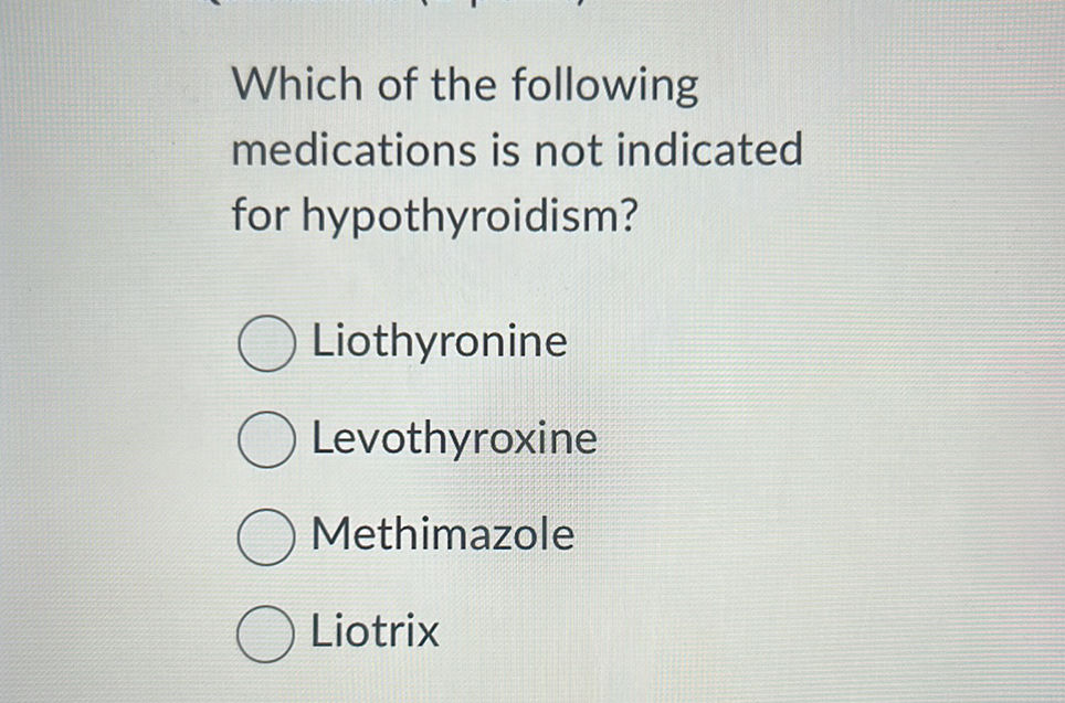 Which of the following medications is not | StudyX