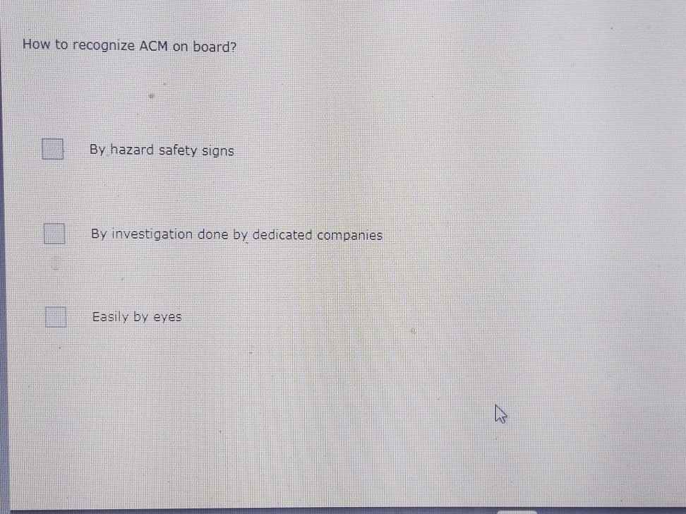 How to recognize ACM on board? By hazard | StudyX