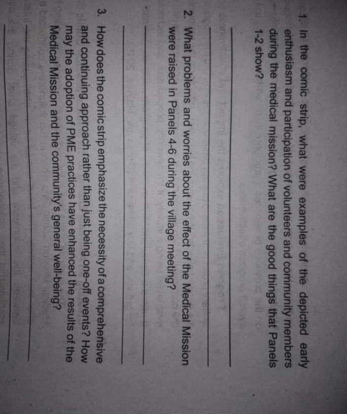 1. In the comic strip, what were examples of | StudyX