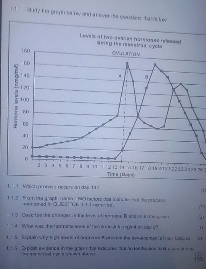 1.1 Study the graph below and answer the | StudyX