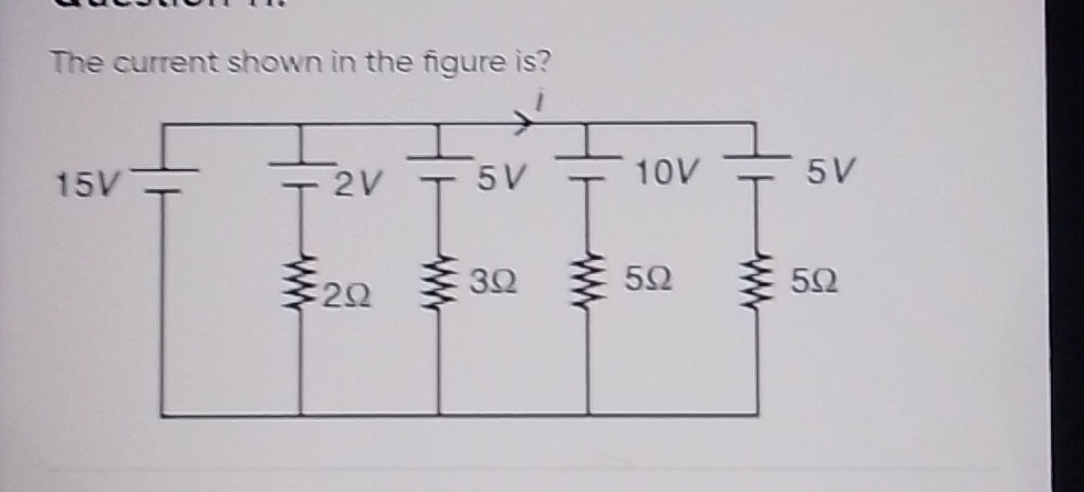 The current shown in the figure is? 15V 2V | StudyX