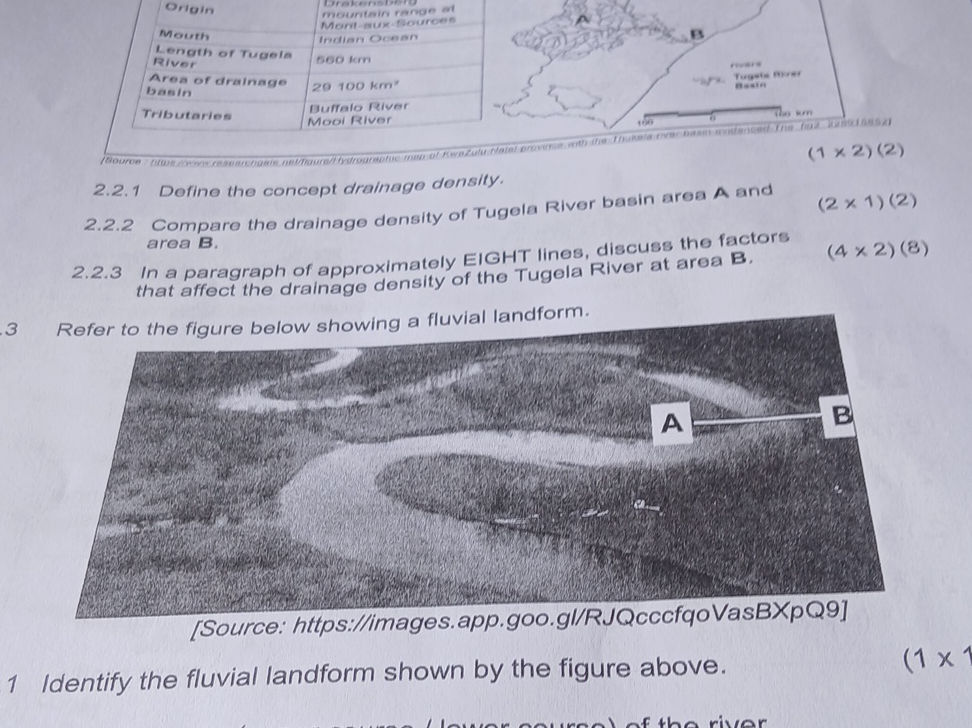 2.2.1 Define the concept drainage density. | StudyX