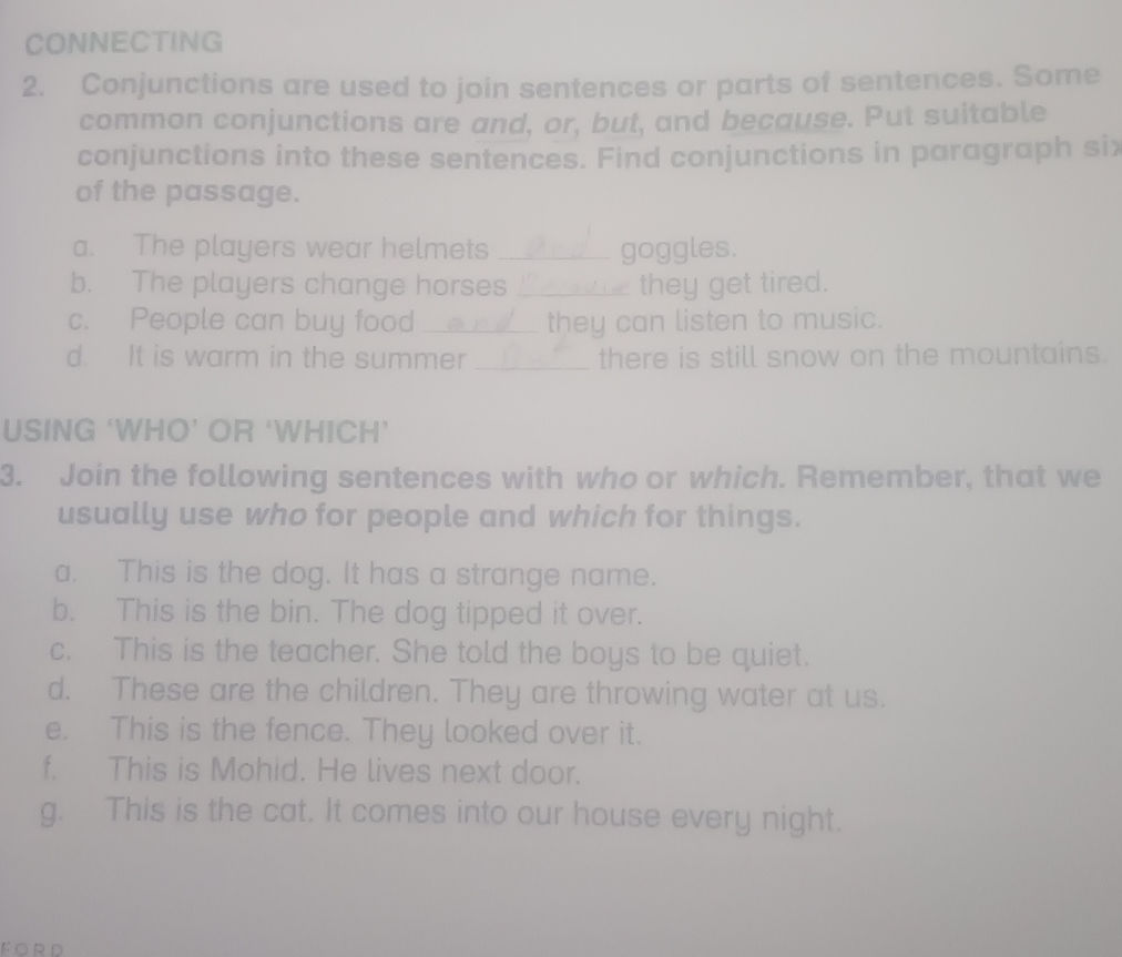 2. Conjunctions are used to join sentences | StudyX