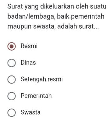 Surat yang dikeluarkan oleh suatu | StudyX