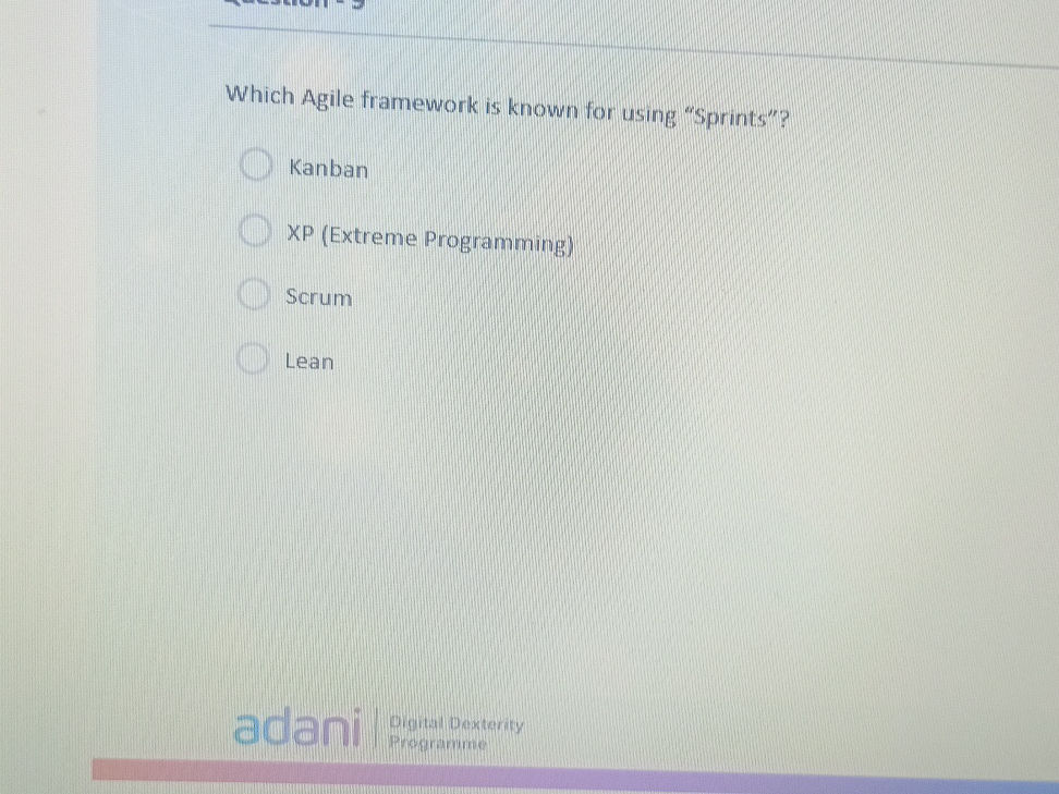 Which Agile framework is known for using | StudyX