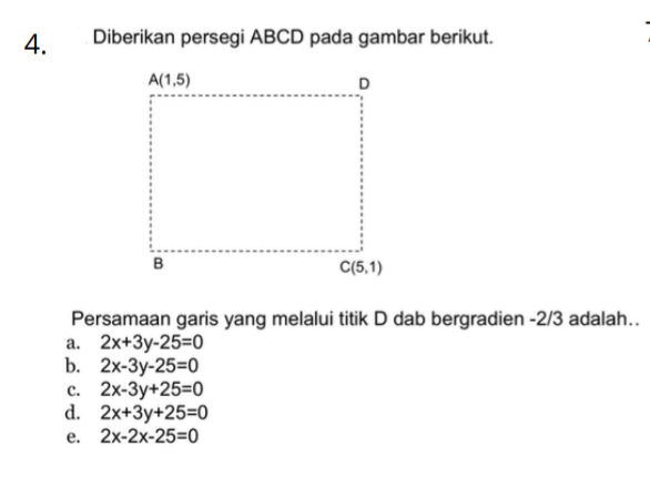 Diberikan persegi ABCD pada gambar berikut. | StudyX