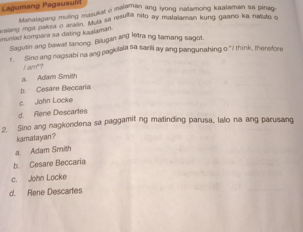 1. Sino ang nagsabi na ang pagkilala sa | StudyX