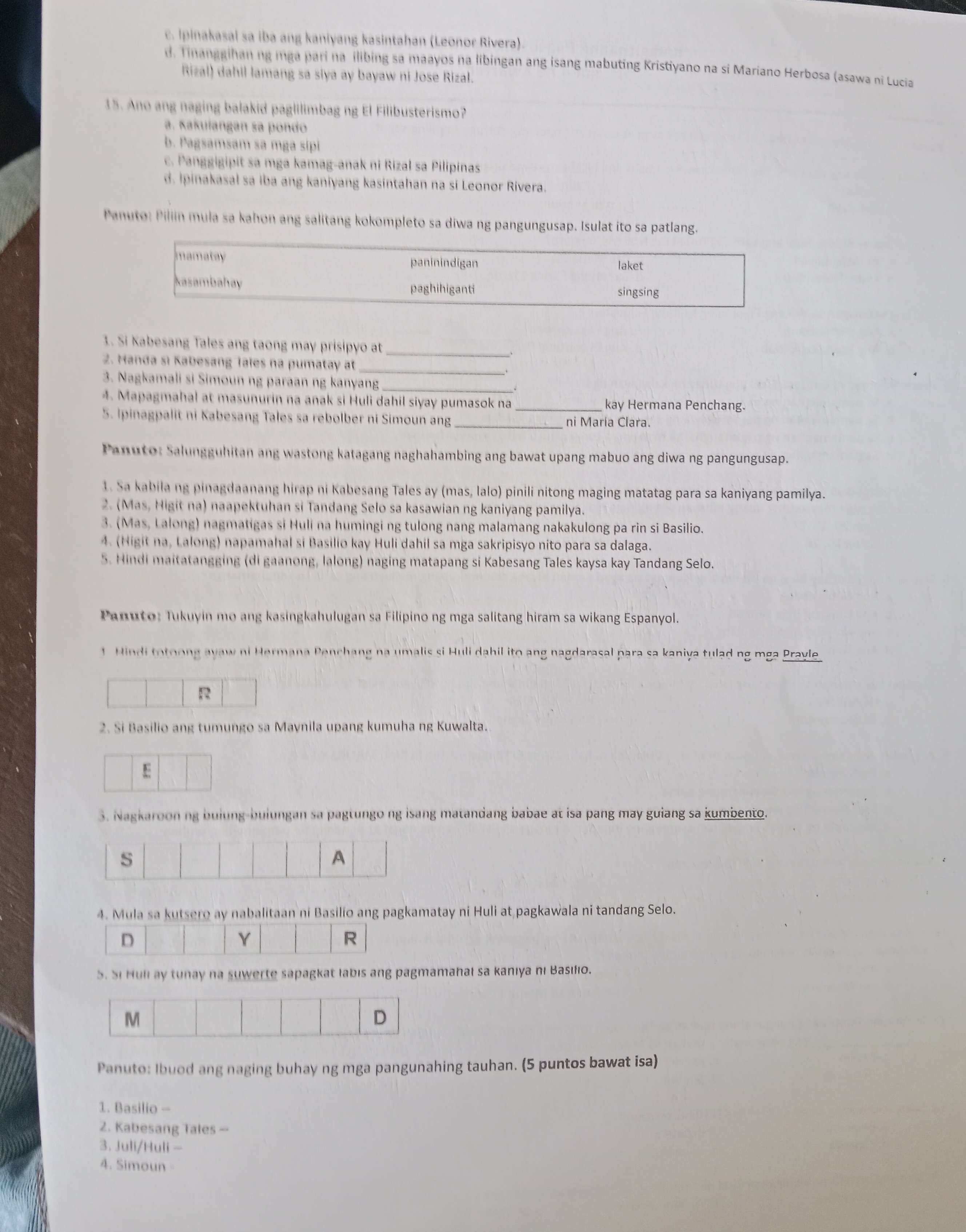 15. Ano ang naging balakid paglilimbag ng El | StudyX