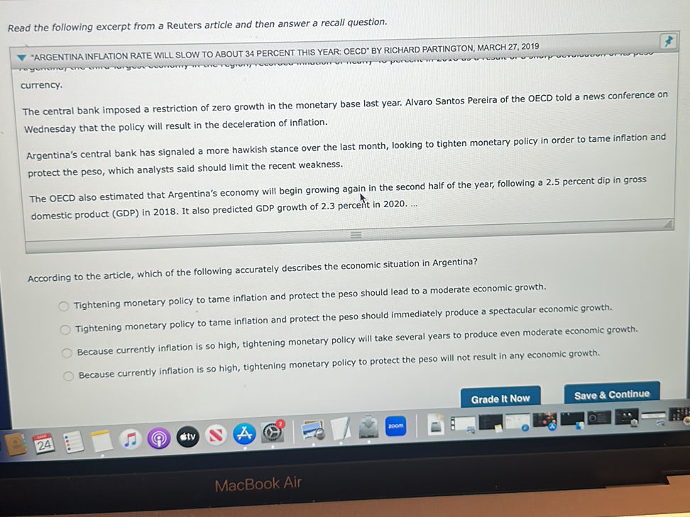 Read the following excerpt from a Reuters | StudyX