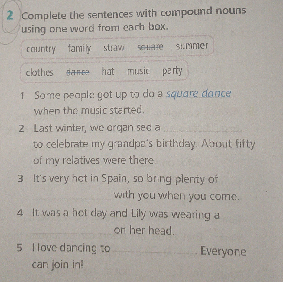 2 Complete the sentences with compound nouns | StudyX