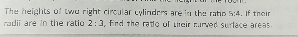 The heights of two right circular cylinders | StudyX